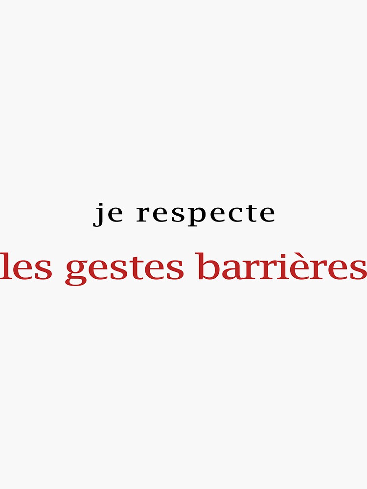 ""Respect for barrier gestures" T-shirt" Sticker for Sale by ...