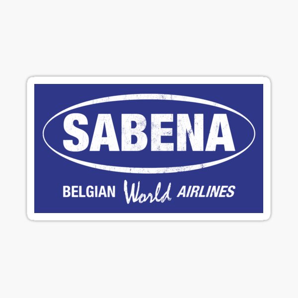 "Sabena Belgian World Airlines Vintage Logo" Sticker by Mitch-Angelo ...