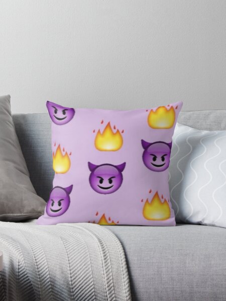 "Evil Devil Fire Emoji Purple Pattern Mask" Pillow for Sale by Grace ...