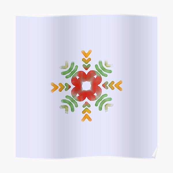 "Minimal Art Motifs - Phulkari Design GC-127-02" Poster by ...