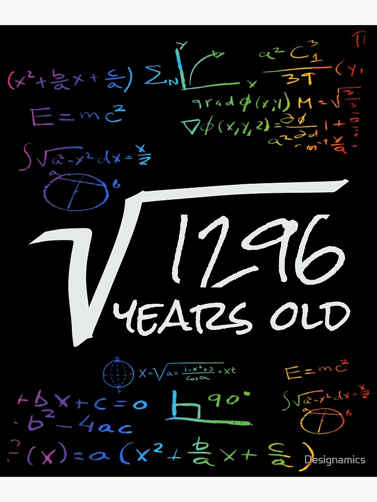 Funny 36th Birthday Math Design Square Root Of 1296 36 Years Old funny-36th-birthday-math-design-square-root-of-1296-36-years-old