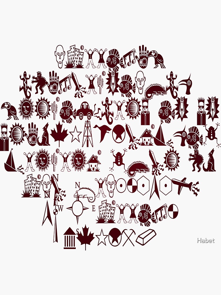 "poptics symbols" Sticker for Sale by Habet | Redbubble