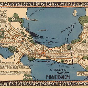"Vintage Map of Madison Wisconsin (1924)" Poster for Sale by ...