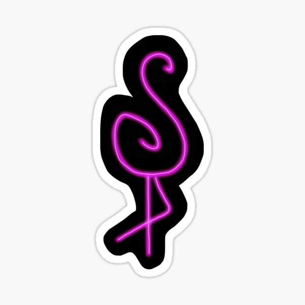 "Neon Flamingo" Sticker for Sale by leiascreations | Redbubble