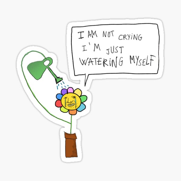 "Crying flower:'(" Sticker for Sale by ireaaa | Redbubble