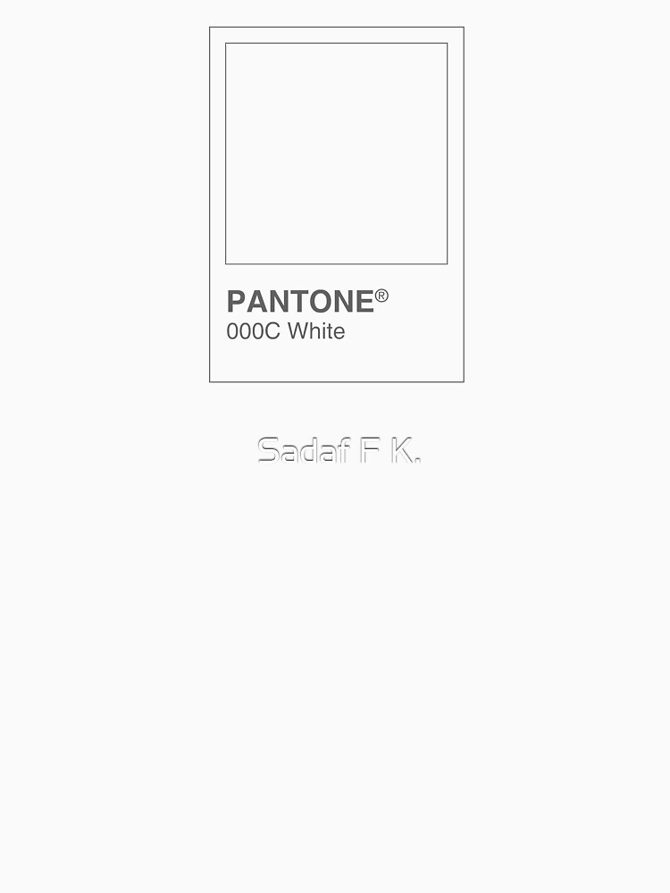 "Pantone White 000C Minimal" T-shirt for Sale by sadaffk | Redbubble ...