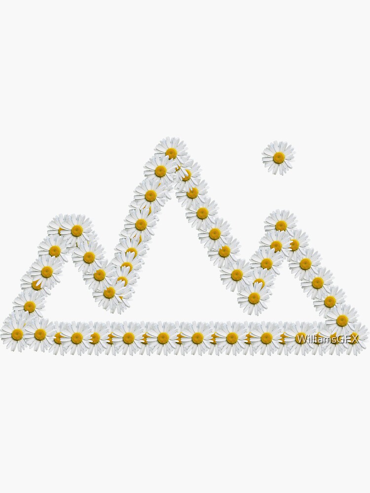 "Daisy Flower Good Vibes In The Mountains Design" Sticker by ...