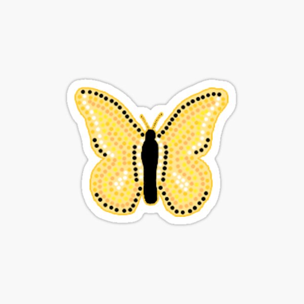 "yellow butterfly sticker" Sticker by emilychap | Redbubble