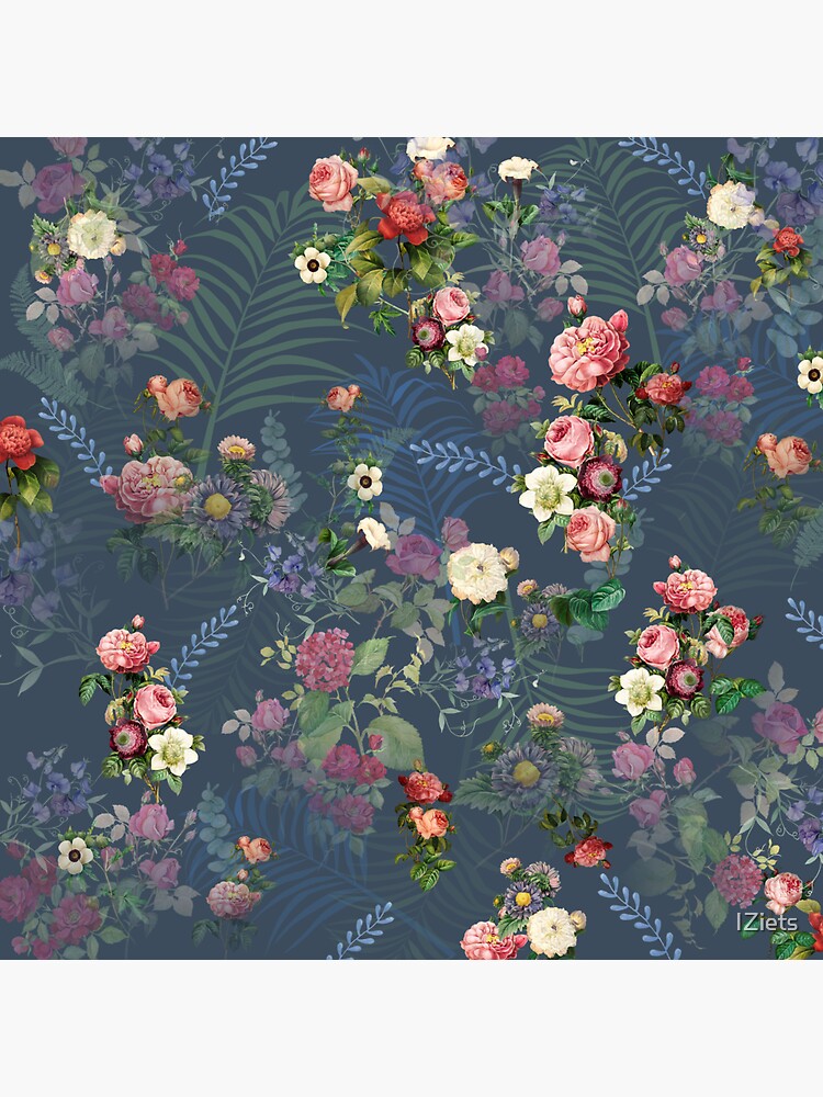 "Magical Indigo Rose Botanical Garden" Sticker by IZiets | Redbubble