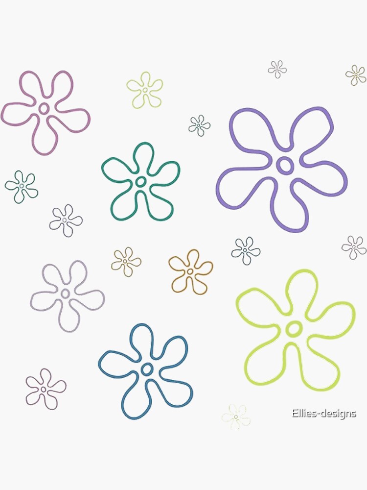 "spongebob flowers" Sticker by Ellies-designs | Redbubble