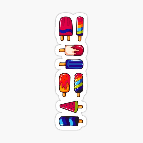 "Popsicles frenzy | version 01 | gold" Sticker by danteartist | Redbubble