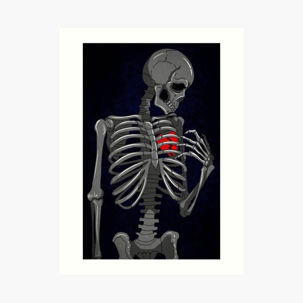 "broken heart skeleton" Art Print for Sale by mohamedteenage | Redbubble