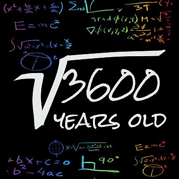 "Funny 60th Birthday Math Design - Square Root of 3600 : 60 Years Old ...