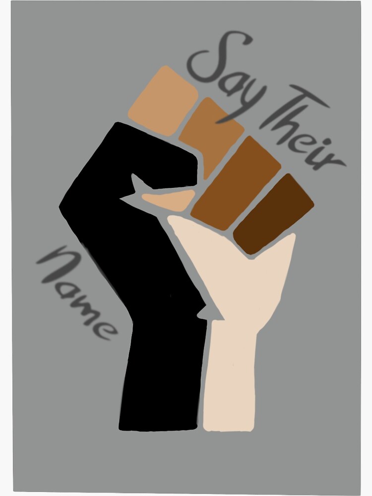 "BLM "Say Their Name" Sticker" Sticker for Sale by surynaat | Redbubble