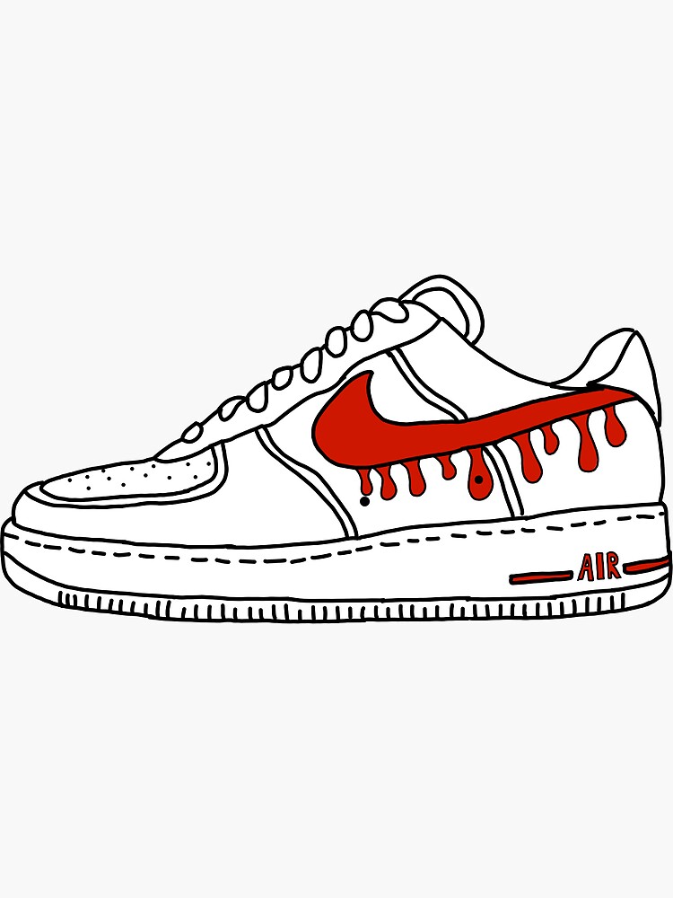 "red drip air force 1" Sticker by cfrancesca09 | Redbubble
