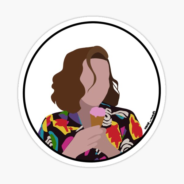 "Stranger things eleven colour block art" Sticker by dashas-art | Redbubble