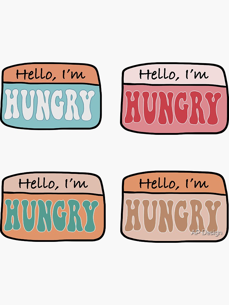 "hello i'm hungry set" Sticker by patricemascardo | Redbubble