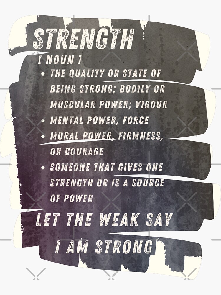 "Strength definition with Bible Verse " Sticker by Pris25 | Redbubble