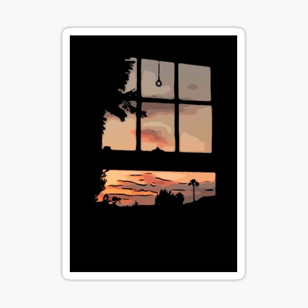"A Sunset Out the Window " Sticker by gracevanderveen | Redbubble