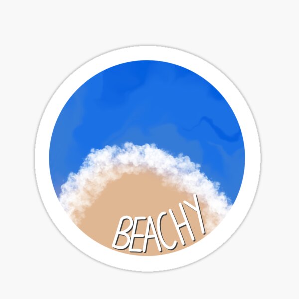 "Beachy " Sticker by MackenzieHuggin | Redbubble