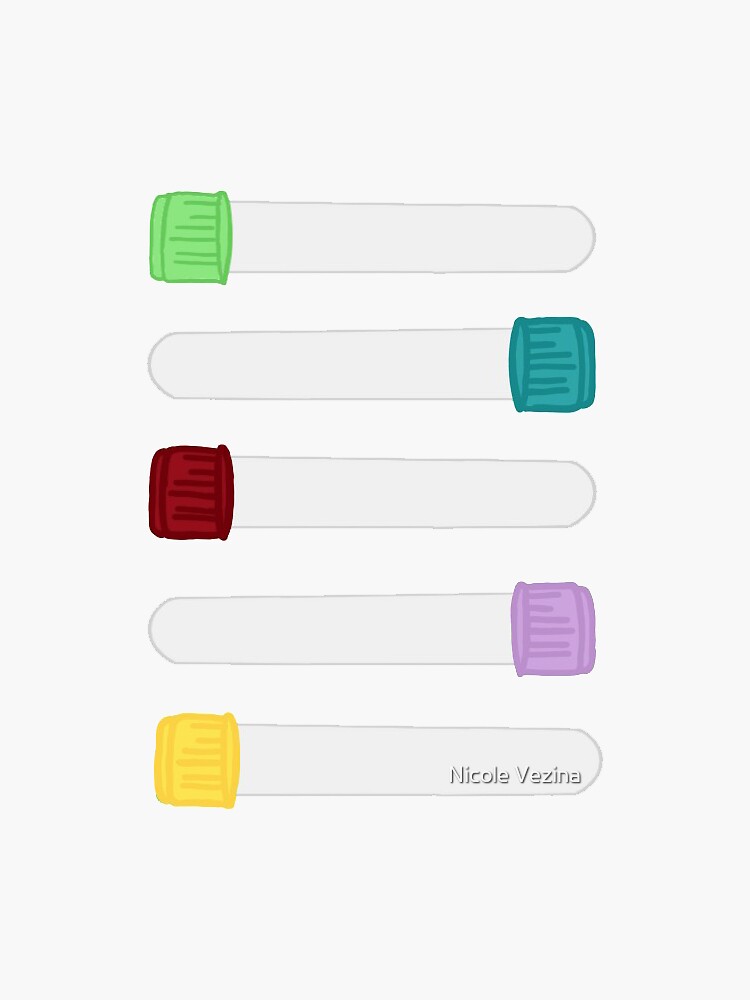 "Blood Collection Tubes Pack" Sticker for Sale by NicVezina | Redbubble