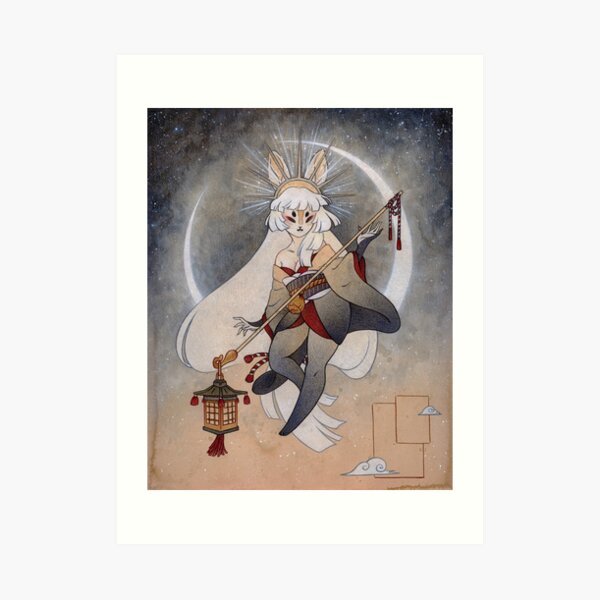 "Guiding Star - TeaKitsune Rabbit Yokai" Art Print for Sale by ...