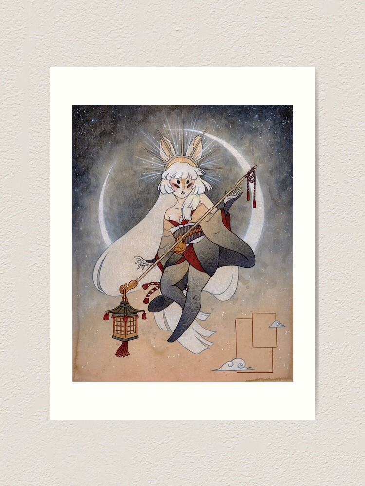 "Guiding Star - TeaKitsune Rabbit Yokai" Art Print for Sale by ...