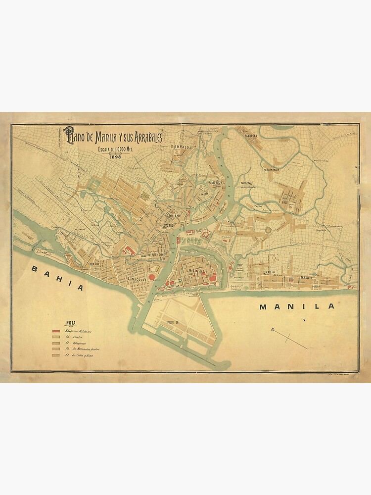 "Vintage Manila Philippines Map (1898)" Poster by BravuraMedia | Redbubble