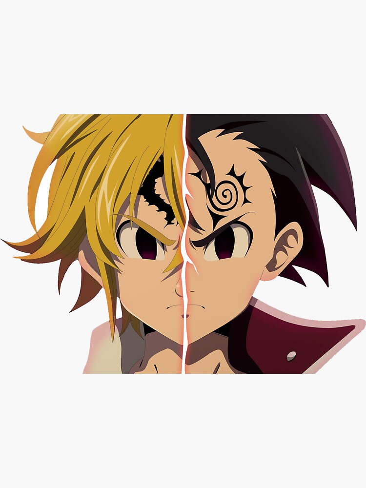 "meliodas and zeldris Seven deadly sins sticker" Sticker for Sale by ...