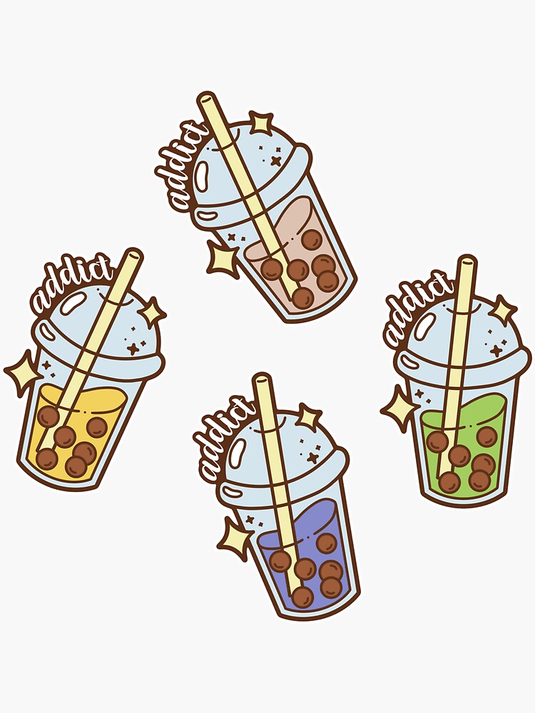 "Bubble tea addict pack" Sticker by xz-designs | Redbubble