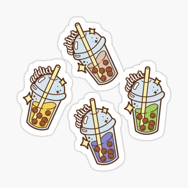 "Bubble tea addict pack" Sticker by xz-designs | Redbubble