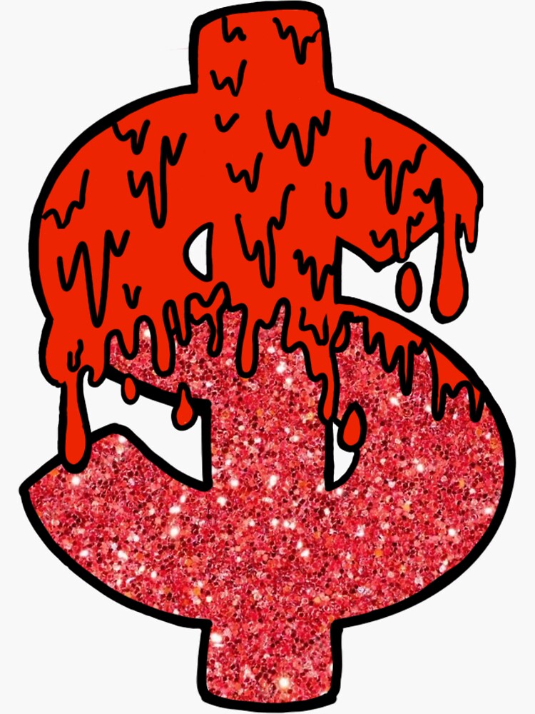 "Red Drip Dollar Sign" Sticker for Sale by xoxorelampagos | Redbubble