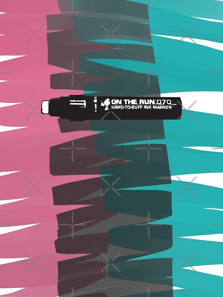"Text Marker Red Black Turquiose Street Art with On the Run Ink Pen ...
