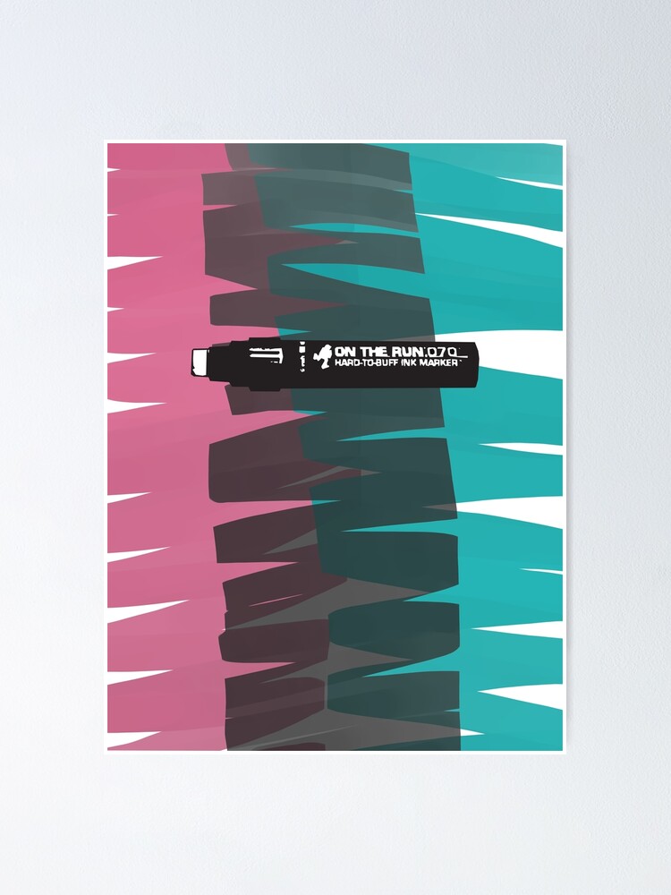 "Text Marker Red Black Turquiose Street Art with On the Run Ink Pen ...