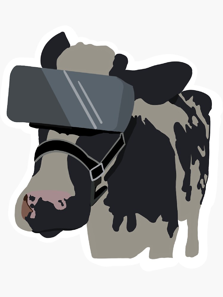 "VR cow" Sticker by Miss-Cow | Redbubble