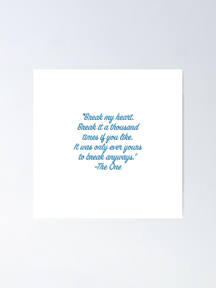 "The One book quote" Poster by natattack900 | Redbubble