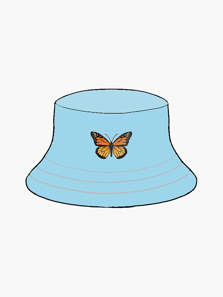 "Aesthetic Light Blue Bucket Hat" Sticker for Sale by pinkqueenbee ...