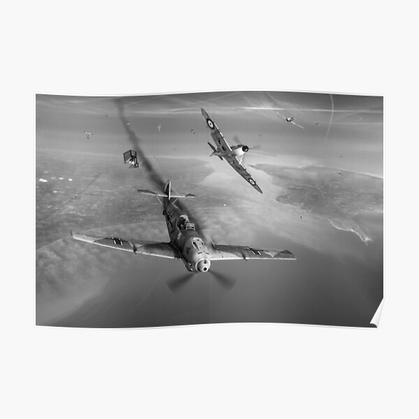 Póster « el as de luchador más famoso de la Luftwaffe al comienzo de la ...