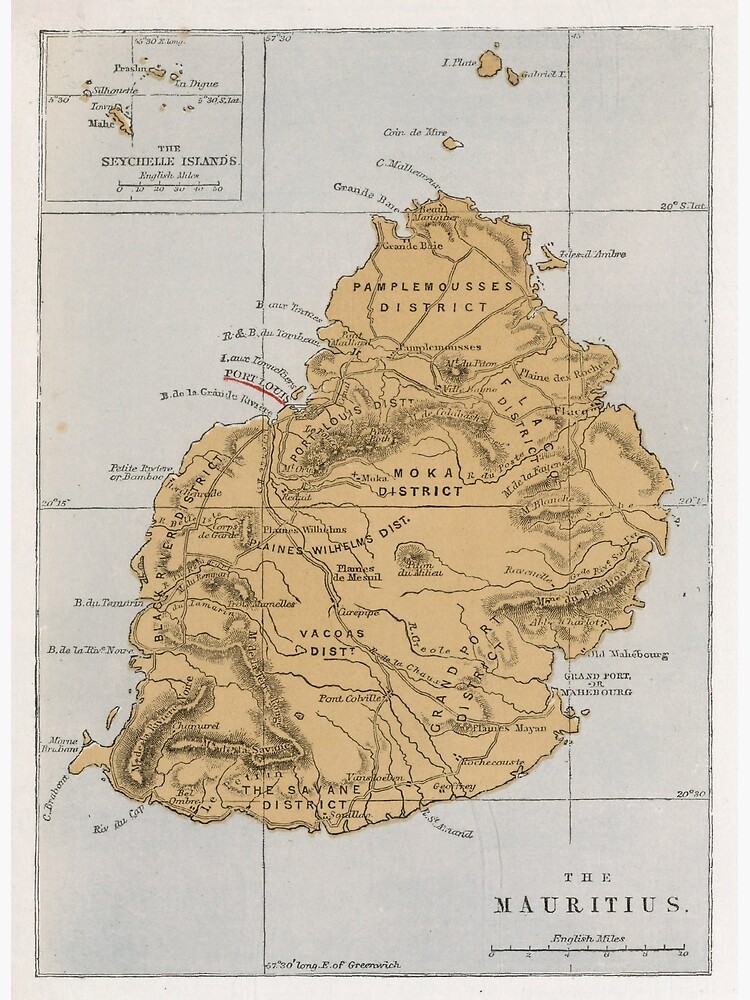 "Vintage Mauritius Map (1862)" Poster for Sale by BravuraMedia | Redbubble