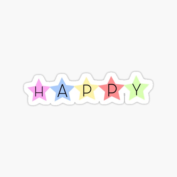 "Pastel Happy Star Sticker" Sticker by clairesstickerz | Redbubble