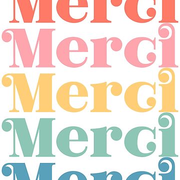 "Merci" Sticker for Sale by artsyfern | Redbubble