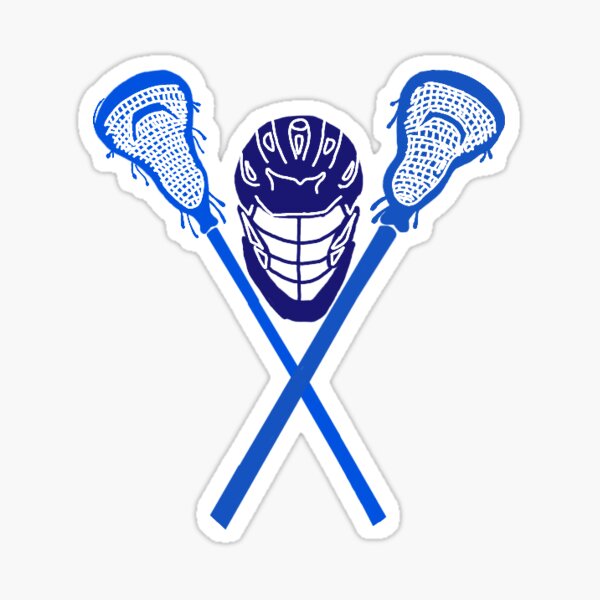 "Blue Lacrosse sticks and helmet" Sticker by fireflies-ab | Redbubble