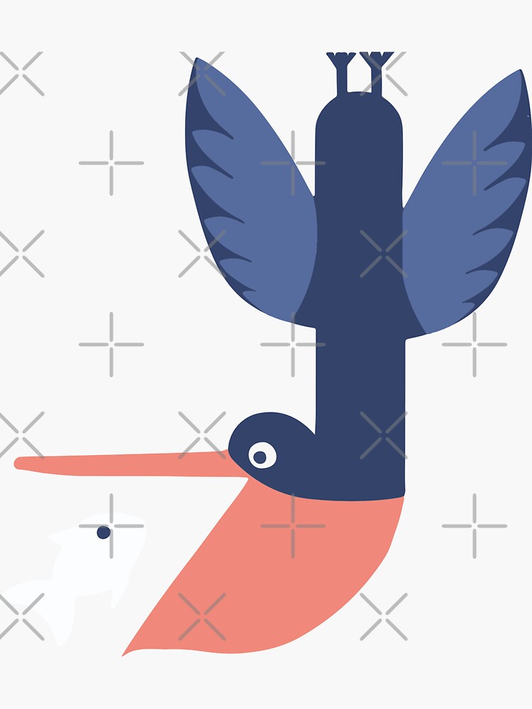"Pelican Snack" Sticker for Sale by creativinchi | Redbubble