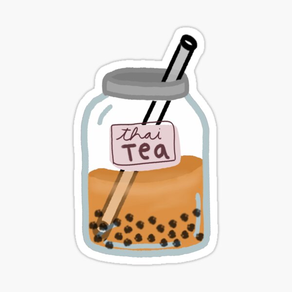 "Thai Boba Tea Jar" Sticker by theasianmango | Redbubble