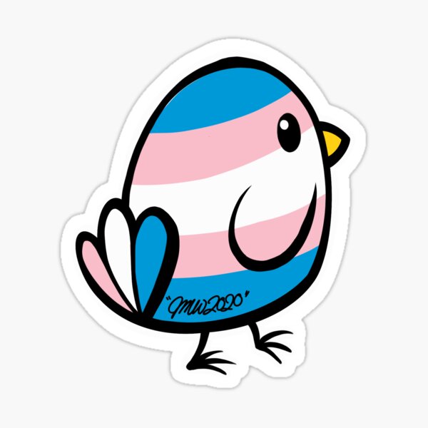 "PRIDE! Birb - Trans" Sticker by CrimsonDreamer | Redbubble