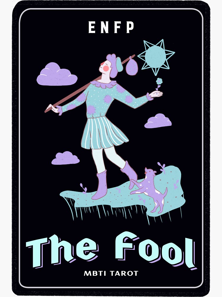 "MBTI Tarot Card: ENFP - The Fool" Sticker for Sale by JustMyTypeMBTI | Redbubble