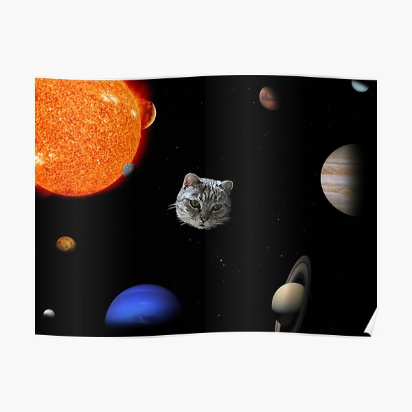 "Cosmic Cat Planet Solar System" Poster by CrezycheakWorm | Redbubble