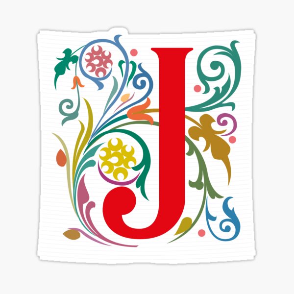 "letter j" Sticker by dinadesign | Redbubble