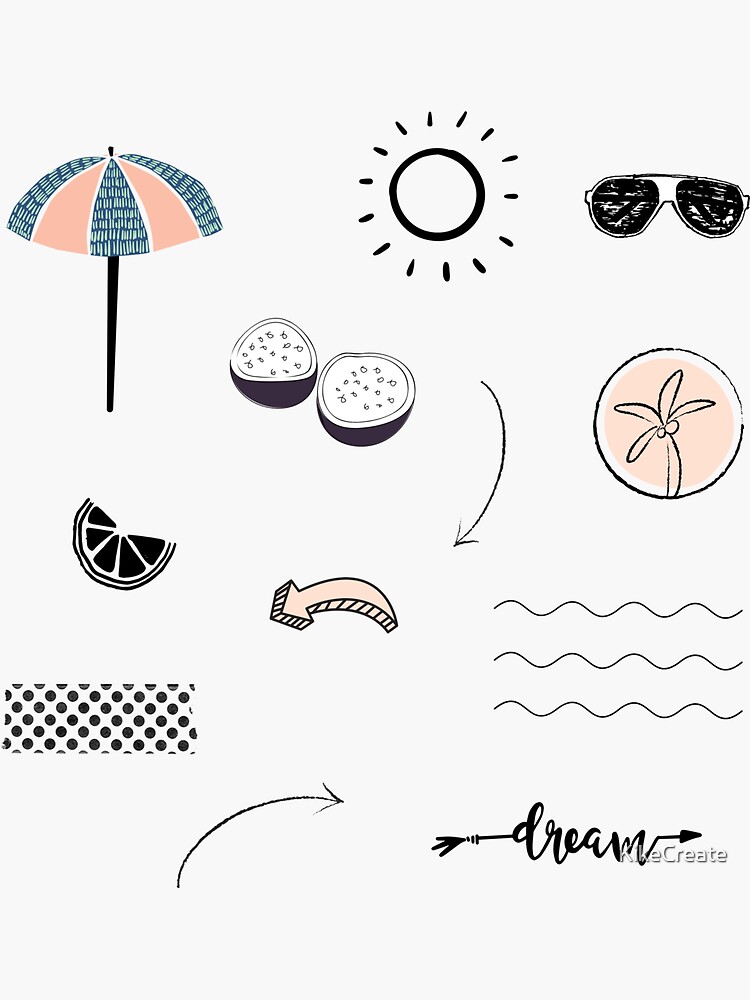 "cute summer season sticker pack" Sticker for Sale by KikeCreate ...