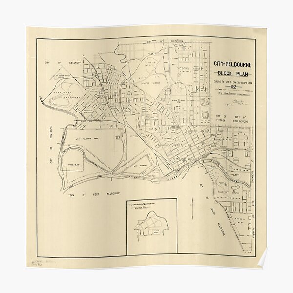 "Vintage Map of Melbourne Australia (1912)" Poster for Sale by ...